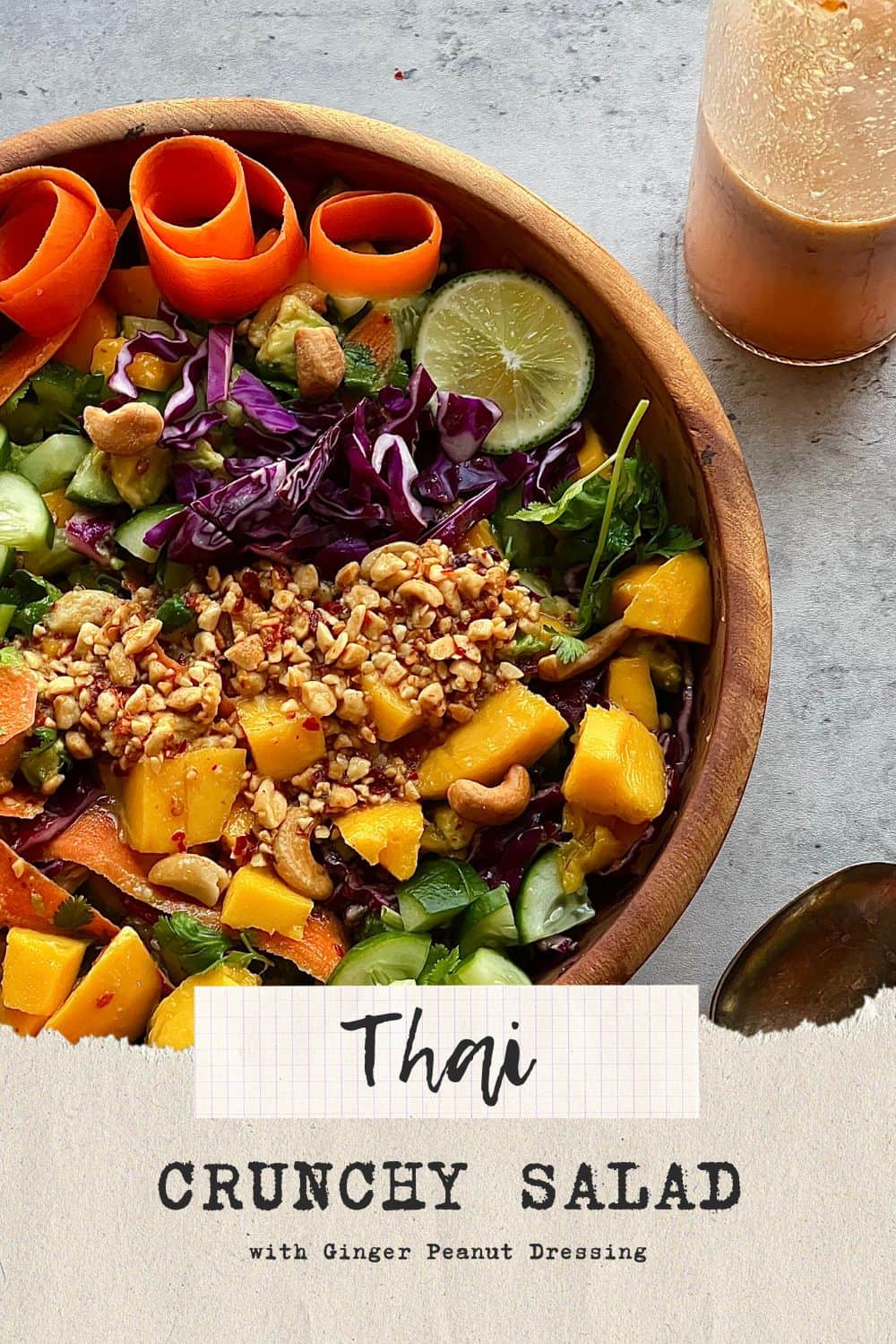 Thai Crunchy Salad with Ginger Peanut Dressing - Sticky Rice Thai Kitchen