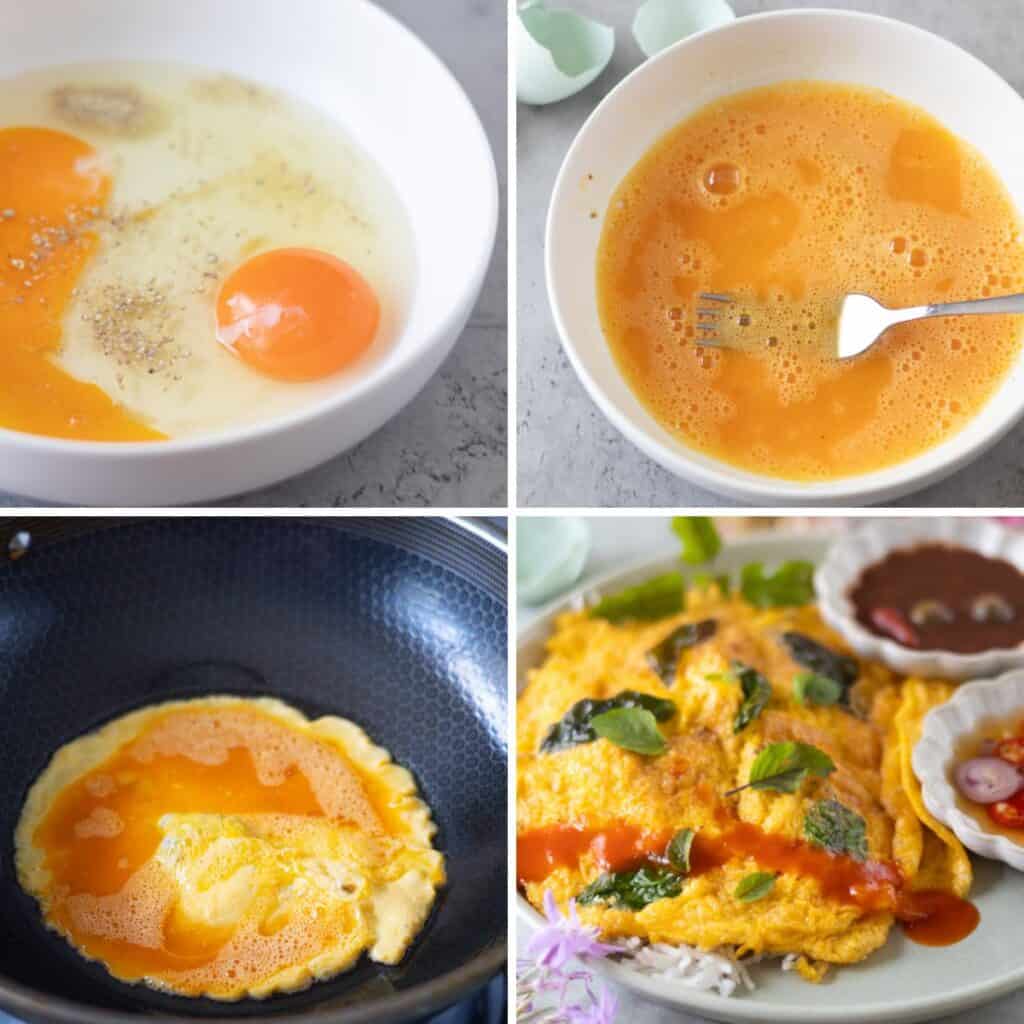 Thai Omelette (Kai Jeaw) - Sticky Rice Thai Kitchen